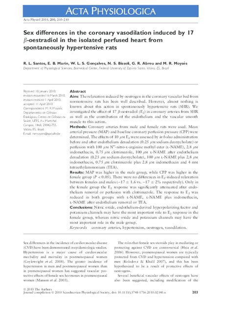 Pdf Sex Differences In The Coronary Vasodilation Induced By 17 β