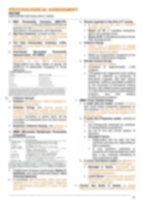 Psychological Assessment Summarized Reviewer Lecture Notes