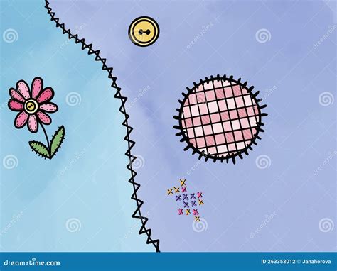 Textile Patch Illustration Stock Illustration Illustration Of Canvas