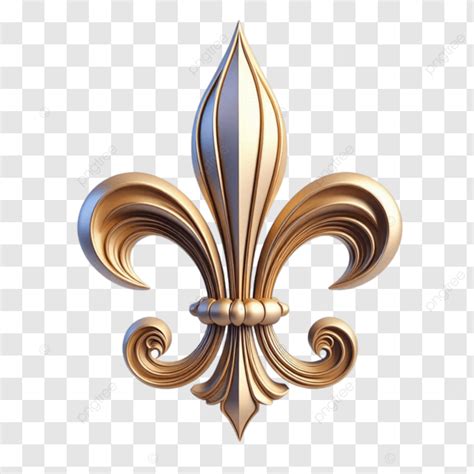 3d Gold Fleur De Lis Vector Illustration 3d Gold Fleur De Lis 3d Png