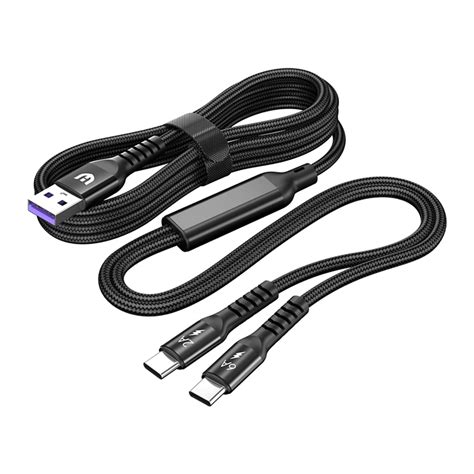 Necvior Multi Charging Cable Usb To Usb C Charger Cable 2 In 1 Multiple Charging Cord With Type