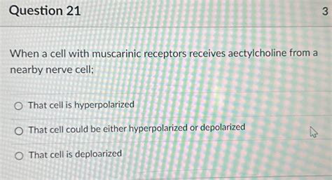 Solved When A Cell With Muscarinic Receptors Receives