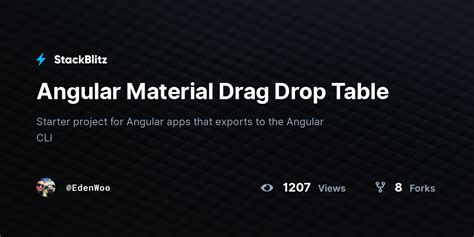 Angular Material Drag Drop Table Stackblitz