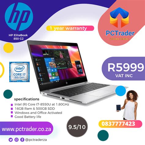 Hp Elitebook 850 G2 500gb Ssd 16gb Intel Core I7 85500u Second Hand