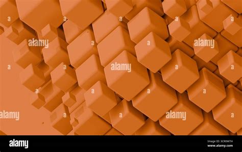 Colorful Orange Cubes Create An Engaging Visual Display With Depth And Dimension In A Modern