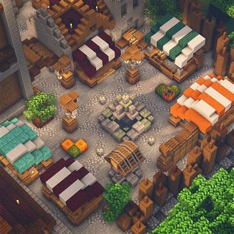 Minecraft Builds ⛏ On Instagram “market Square 🛍 By Oofbuilds ⤴