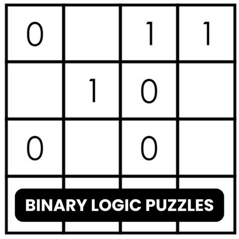 Binary Logic Puzzle Collection Math Love