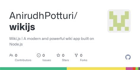 github anirudhpotturi wikijs wiki js a modern and powerful wiki