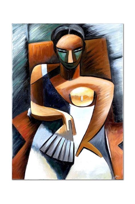 Reprodukcja Namalowana Olejem Pablo Picasso Kobieta Z Wachlarzem
