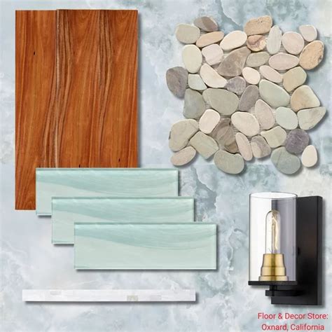 Aurelio Azul Matte Porcelain Tile Glass Tile Pebble Mosaic Mosaic