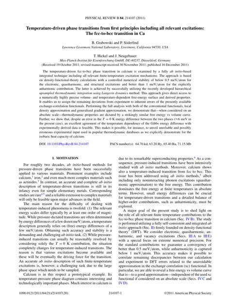 Pdf Temperature Driven Phase Transitions From First Principles Including All Relevant