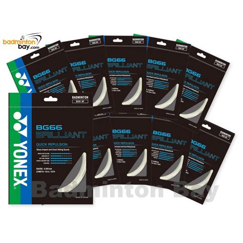 10 Pieces Assorted Color Yonex Bg66 Brilliant 10m Made In Japan