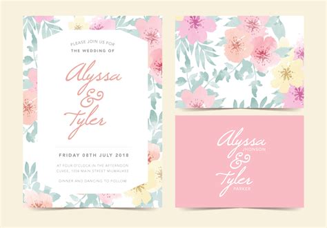 Floral Vector Wedding Invite 116786 Vector Art At Vecteezy