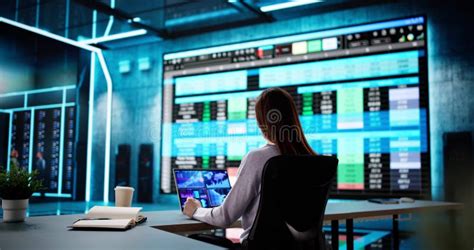 Professional Woman Analyzing Medical Data On Laptop Stock Image Image