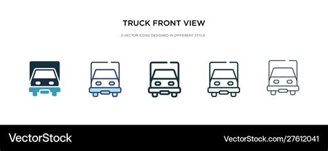 Truck Front View Icon In Different Style Two Vector Image
