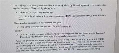 solved the language l ﻿of strings over alphabet Σ {0 1}