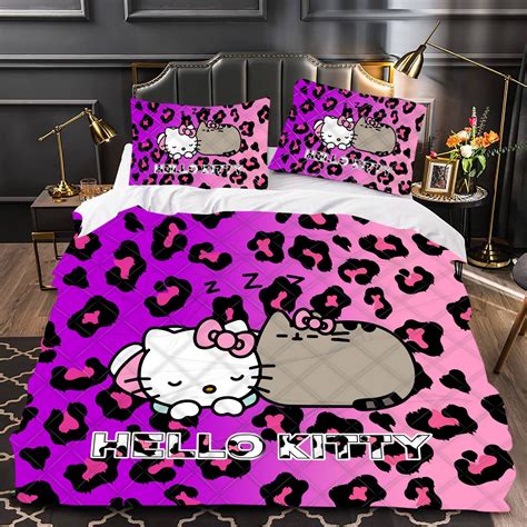 Hello Kitty Bed Set Luxury Design Pink Purple Bed Linen Set And Quilt
