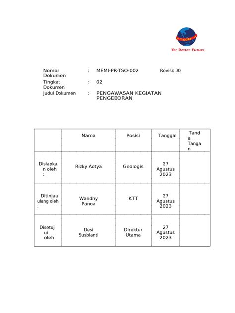 Tb Ik Eks 18 12 Pengawasan Kegiatan Pengeboran Rev 00 Pdf