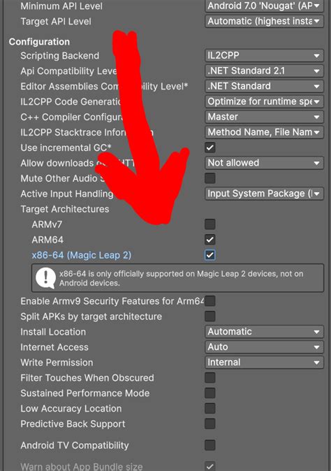 Outdated Target Architecture In Project Settings Unity Engine