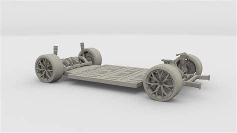 Tesla Roadster With Chassis 3d Model Cgtrader