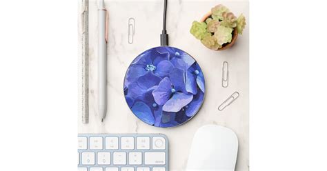 Blue Hydrangea Wireless Charger Zazzle
