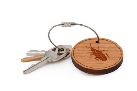 Cockroach Keychain Wood Keychain Custom Keychain T For Etsy
