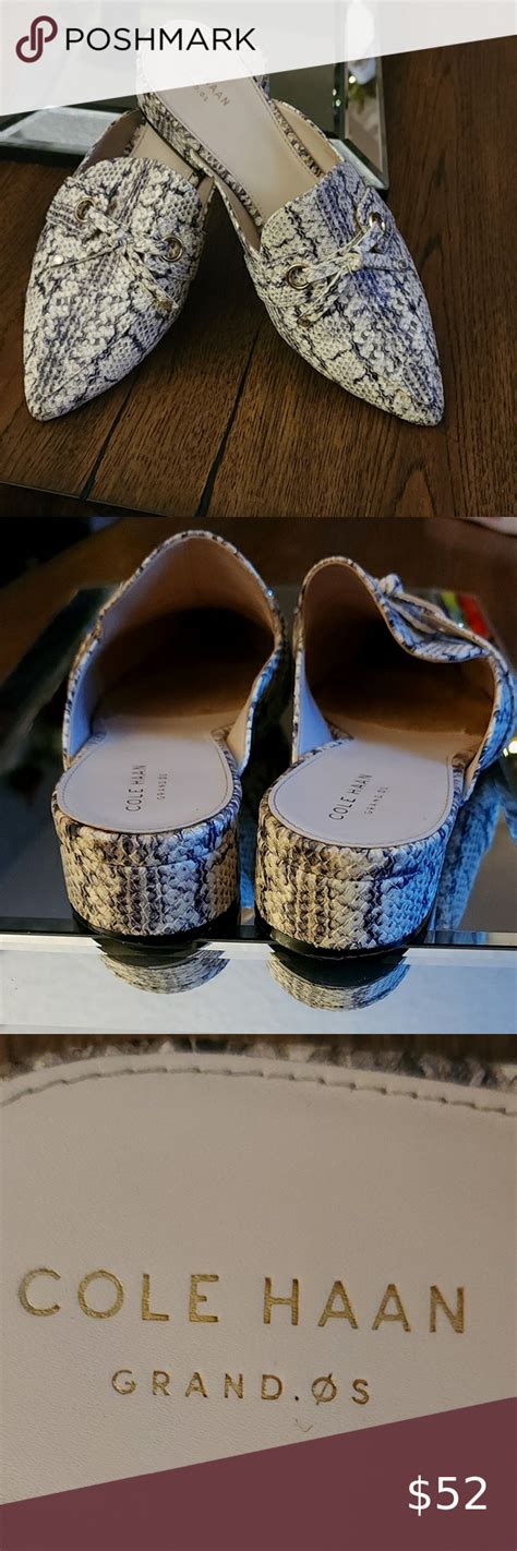 Cole Haan Emily Gray Taupe Python Leather Mule Sz 10 Nwob In 2023