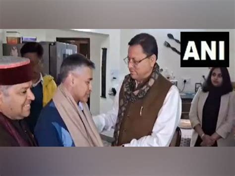 Uttarakhand Cm Meets Captain Saurabh Released From Qatar Navy Veteran