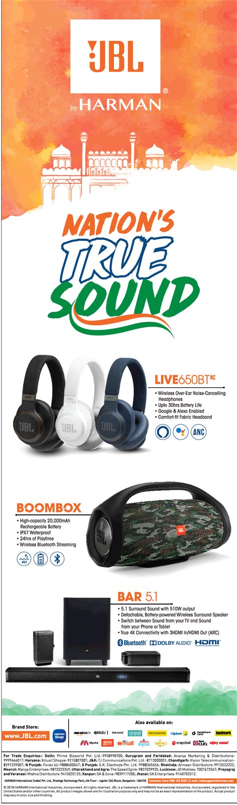 Jbl Speakers Headphones Nations True Sound Ad Delhi Times Advert Gallery