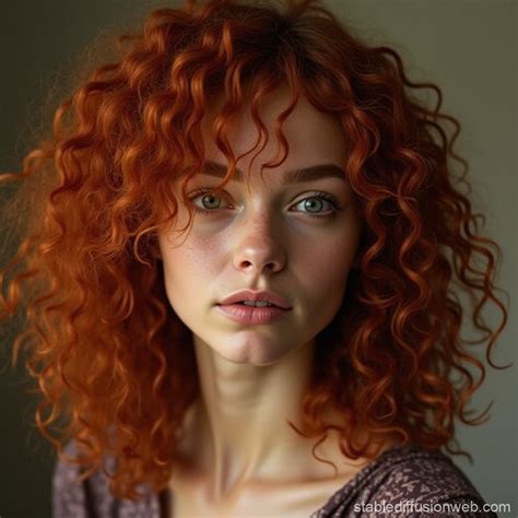 Curly Red Haired Woman Stable Diffusion Online