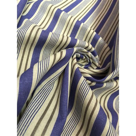 Tecido Linho Estampado Listrado 1 Metro Linho Misto 100 X 140