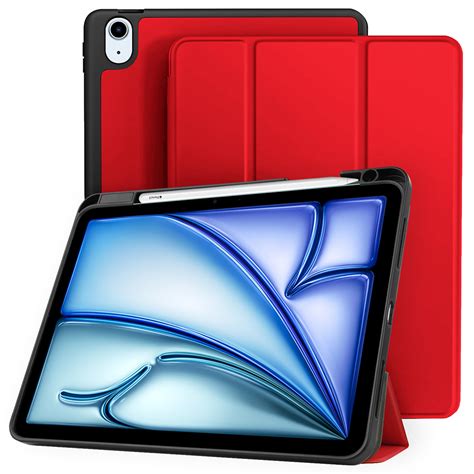 Trifold Smart Case For Apple Ipad Air 11 Inch M4 M3 M2 Red