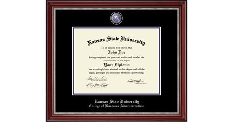 K State College Of Business Administration Diploma Frames