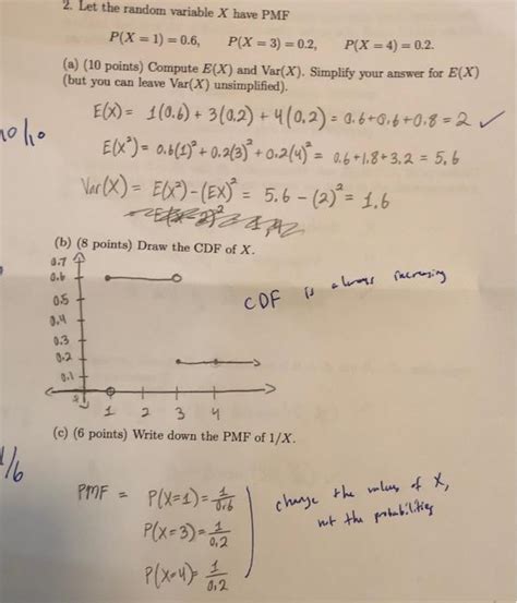 Solved 2 Let The Random Variable X Have Pmf