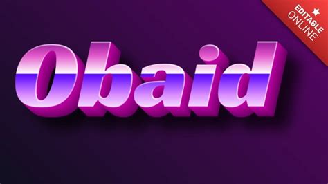 Obaid 1980 Vintage Retro 3d Text Effect Generator