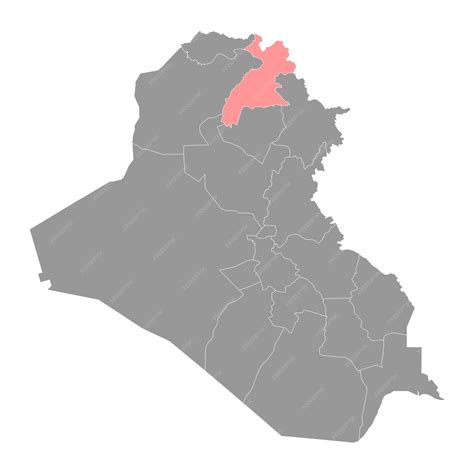 Premium Vector Erbil Governorate Map Administrative Division Of Iraq