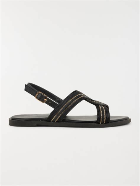 Sandale Plate Noire Femme 36 41
