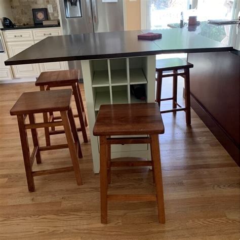 Small Counter Height Dining Table With Wine Cubbies Foter