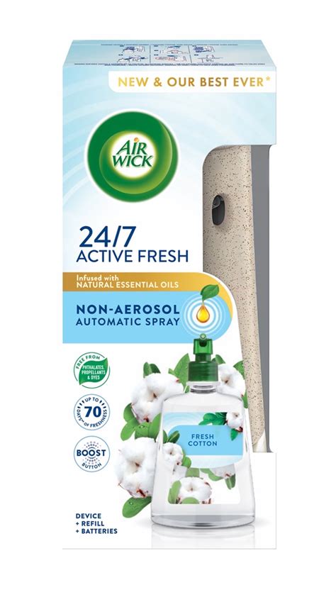 Air Wick Active Fresh Fresh Cotton Automatic Air Freshener And Refill