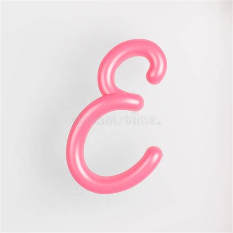 3d Pink Script Uppercase Letter E On Light Background Cute Cursive