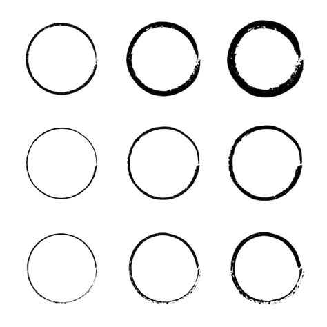 premium vector super set of circles lines round frames in doodle