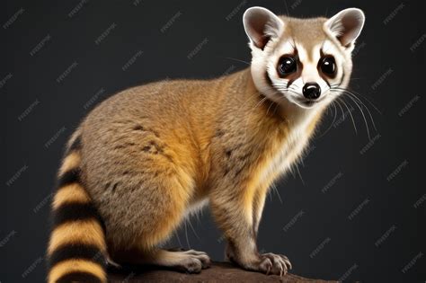Premium Photo North American Ringtail On White Background