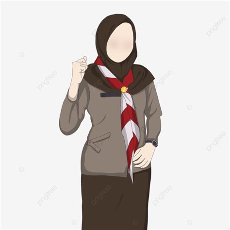 Scout Girl Ilustration Scout Girl Scout Day Ilustration Muslim Png