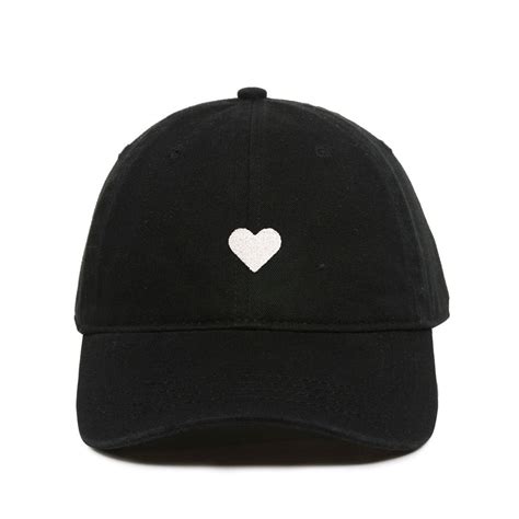 Heart Baseball Cap Embroidered Dad Hat Unstructured Six Etsy