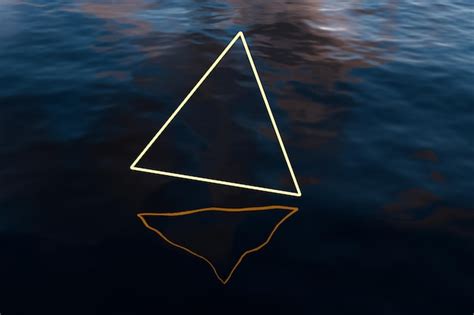 Premium Photo The Wide Ocean With Glowing Triangle Lines 3d Rendering