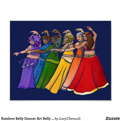 Rainbow Belly Dancer Art Belly Dance Troupe Poster Zazzle