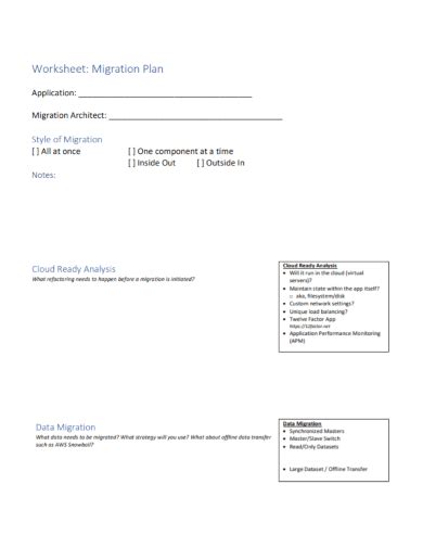 Free 6 Migration Planning Worksheet Samples In Pdf Doc