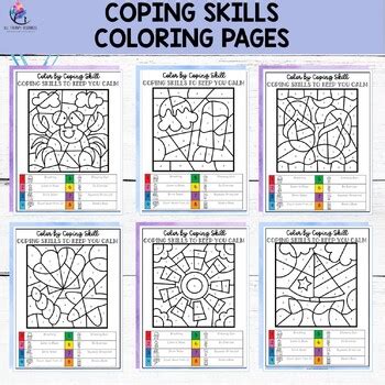 Summer Color By Coping Skills Coloring Pages I Counseling Activities
