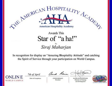 Aha Certificate Pdf