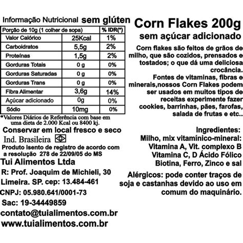 Tui Alimentos Corn Flakes 200g